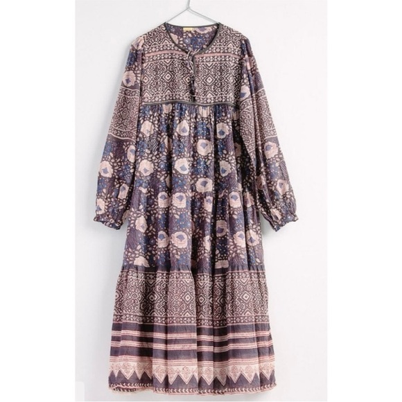Matta | Dresses | Matta Yamini Booj Boho Floral Midi Dress New | Poshmark